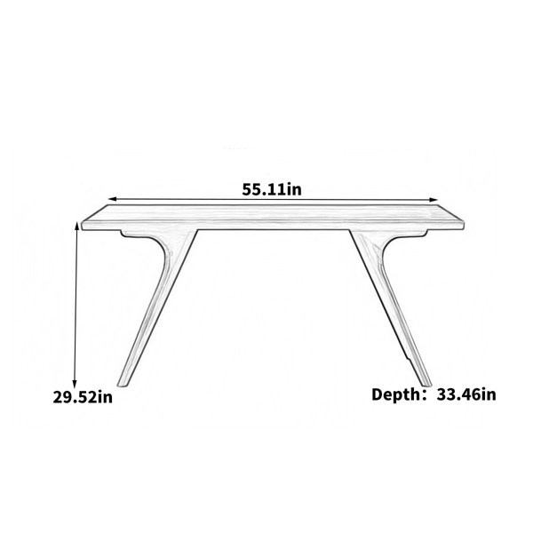 Greyleigh Italian Modern Fashion Minimalist Dining Table Rectangular 33.46'' W Dining Table ...